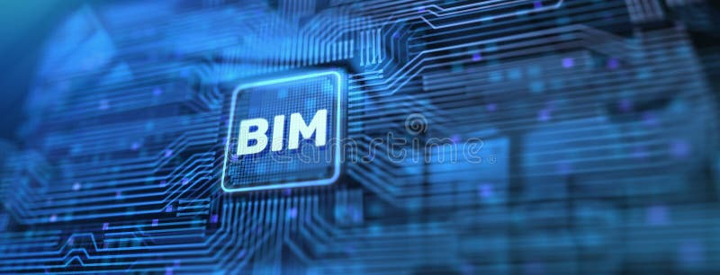 BIM Building Information Modeling Software System. Businessman Pressing ...