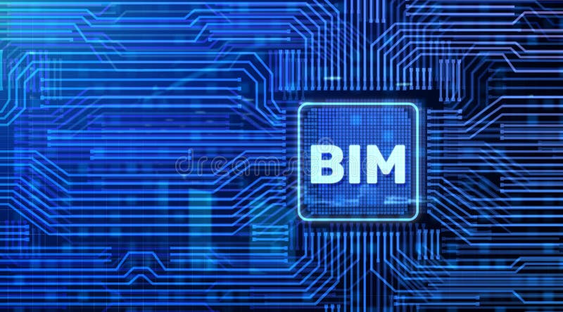 BIM Building Information Modeling Software System. Businessman Pressing ...