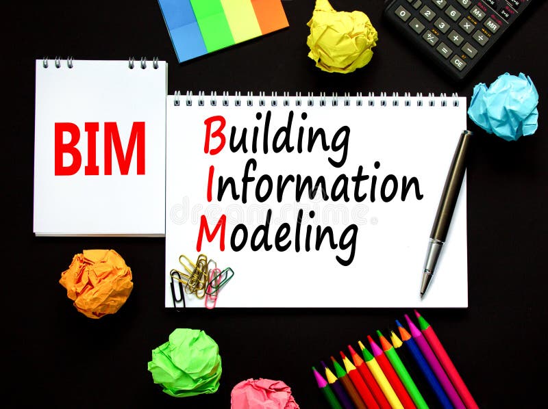 Bim Building Information Modeling Symbol Concept Words Bim Building