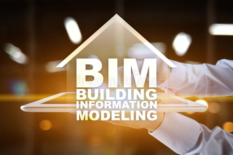 BIM - Building Information Modeling on Vitrual Screen. Stock Photo ...