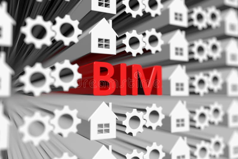BIM Concept Blurred Background 3d Stock Illustration - Illustration of ...