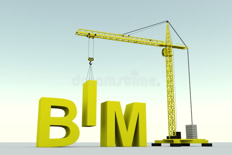 BIM concept building stock illustration. Illustration of white - 97076343