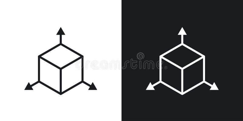 Bim Icon Set. 3d Model Vector Symbol. Building Dimension Square Cube ...