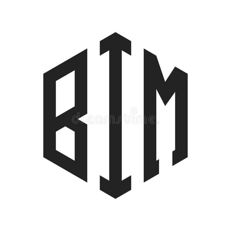 BIM Logo Design. Initial Letter BIM Monogram Logo Using Hexagon Shape ...