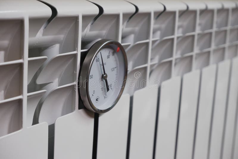 Bimetallic Aluminum Radiator with a Dial Thermometer. Cooling Radiator ...