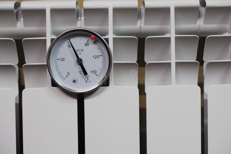 Bimetallic Aluminum Radiator with a Dial Thermometer. Cooling Radiator ...