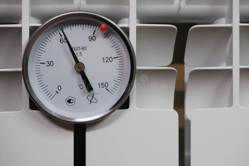 Bimetallic Aluminum Radiator with a Dial Thermometer. Cooling Radiator ...