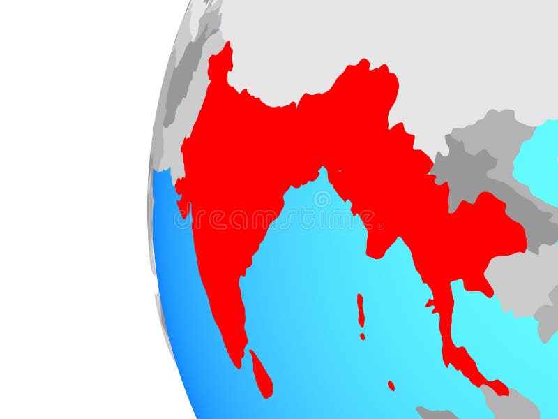 BIMSTEC Memeber States on Globe Stock Illustration - Illustration of ...