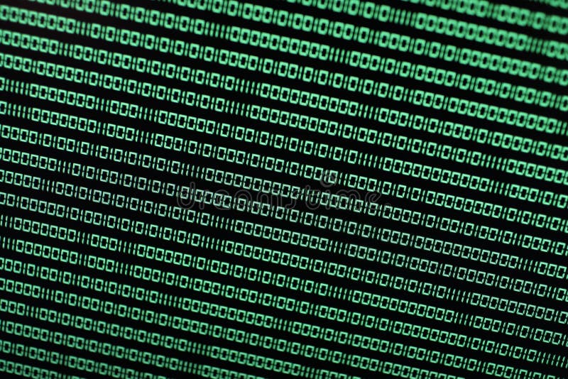 Binär Code im Grün auf TFT stock abbildung. Illustration von computer ...