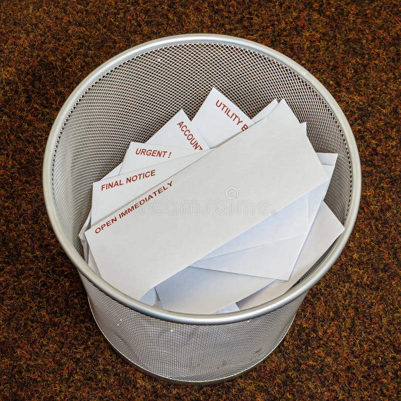 Bin the bills stock image. Image of waste, rubbish, notice - 240833345