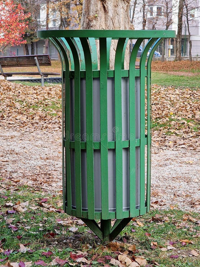 Bin for Collection of Recycle Materials in the Park Stock Photo - Image ...