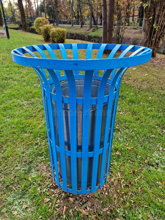 Bin for Collection of Recycle Materials in the Park Stock Image - Image ...