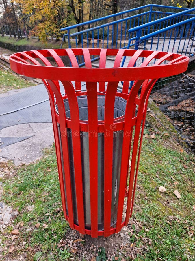 Bin for Collection of Recycle Materials in the Park Stock Photo - Image ...