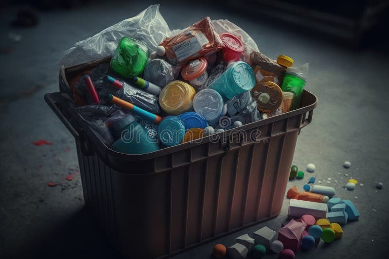 A Bin Filled with Sorted Recyclables for Recycling Stock Illustration ...