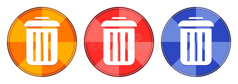 Bin Icon Burst Light Round Button Set Illustration Stock Vector ...