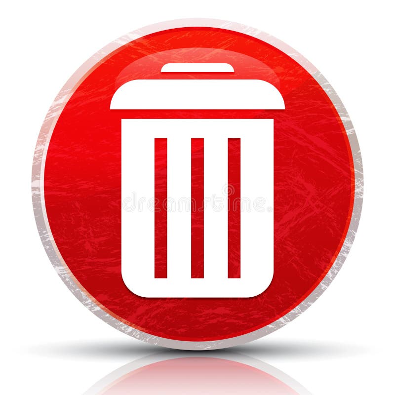 Bin Icon Metallic Grunge Abstract Red Round Button Illustration Stock ...