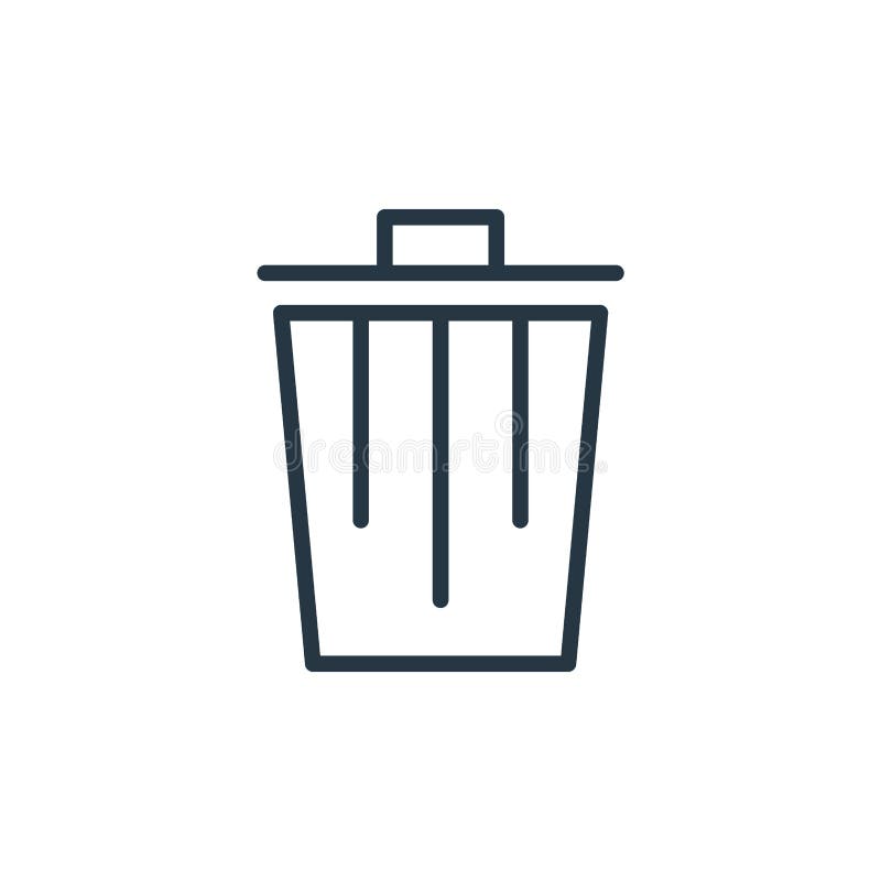 Bin Icon Vector from Business and Office Concept. Thin Line ...