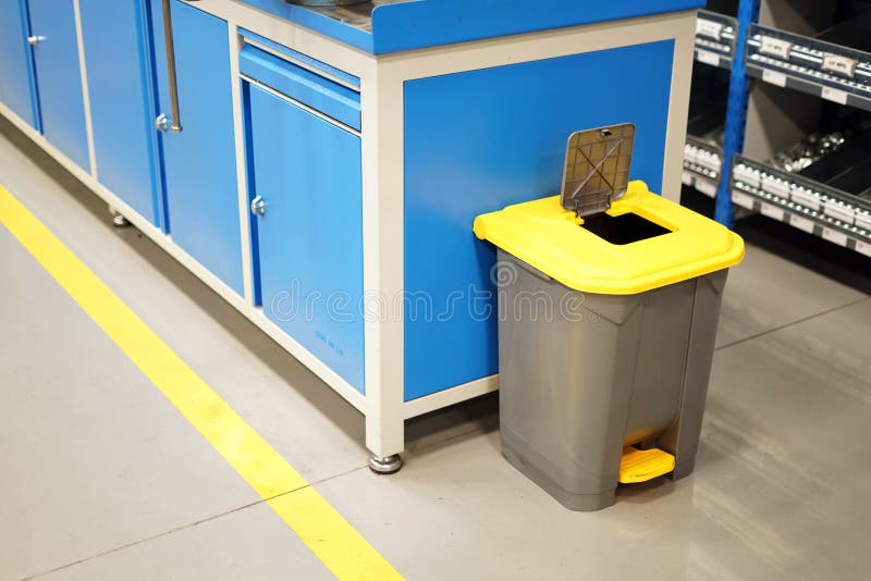 Bin, Industry and Workshop Trash, Workshop Trash Can Stock Photo ...