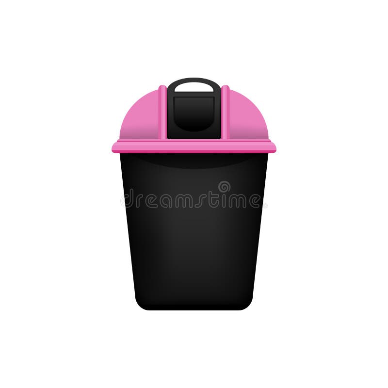Bin, Recycle Plastic Pink Small Bin for Waste Isolated on White ...