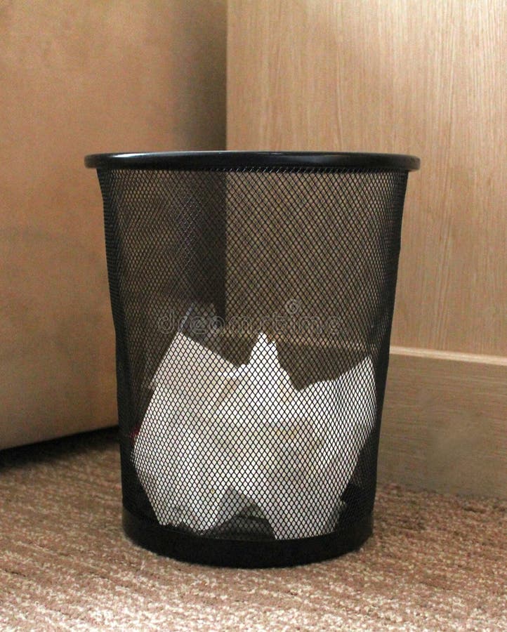 Bin with Rubbish on the Rooms Floor Stock Photo - Image of rubbish ...