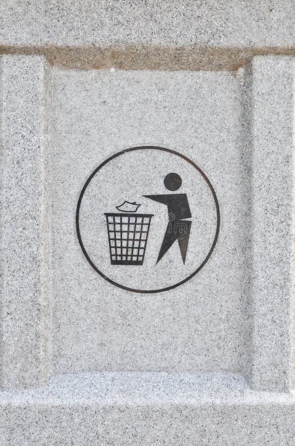 Bin sign on garbage can stock photo. Image of waste, environment - 41279894