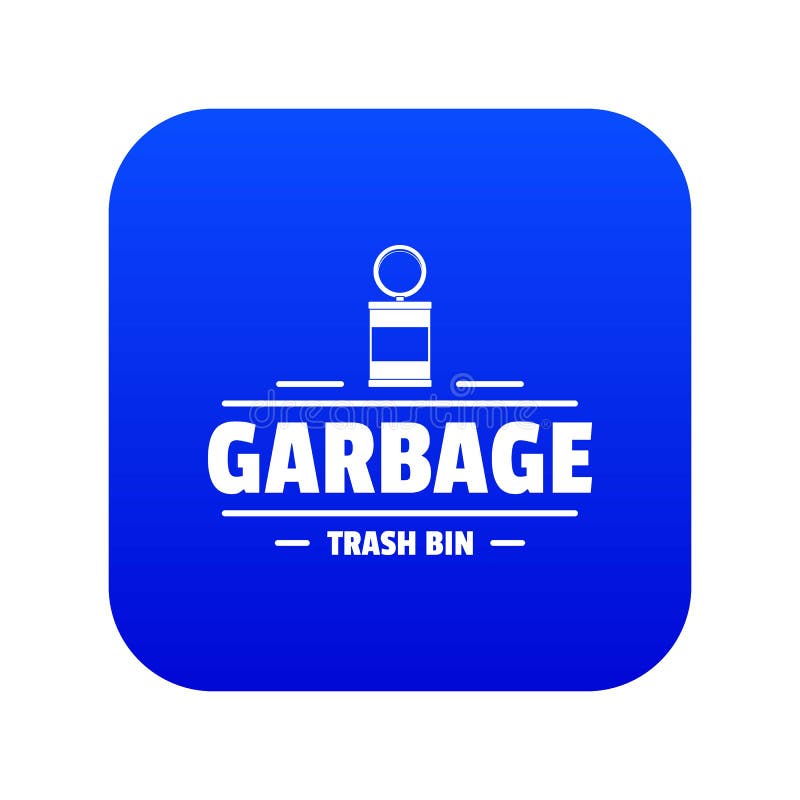 Blue Bin Garbage Container for Plastic Waste Icon Stock Vector ...