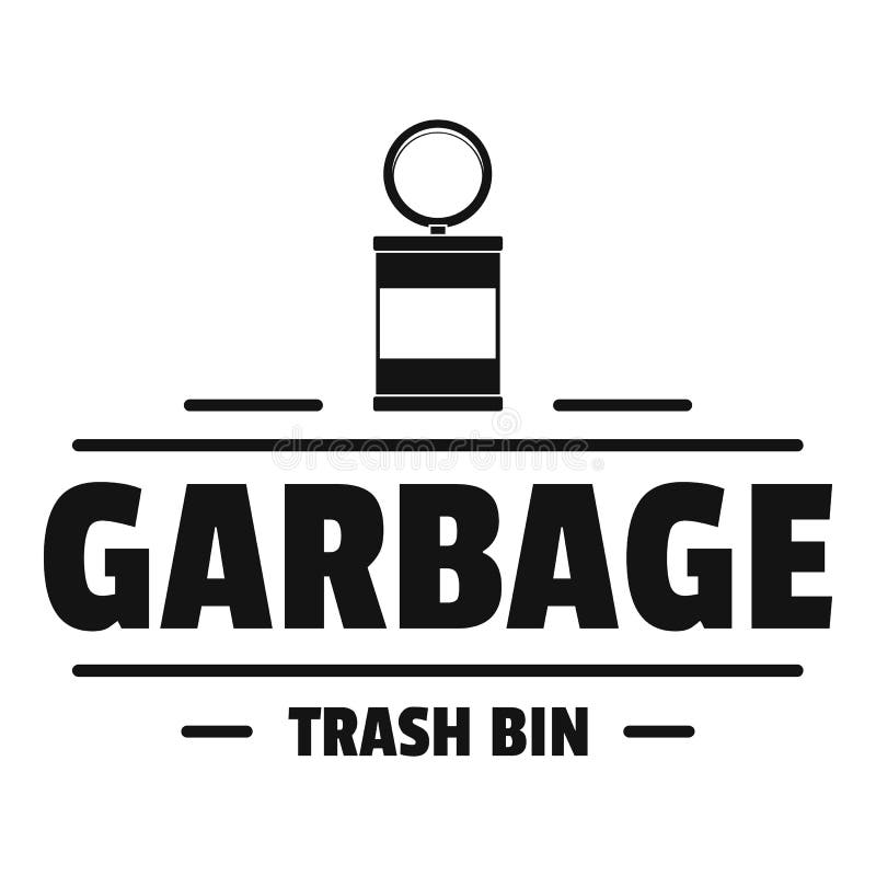 Bin Trash Garbage Logo, Simple Black Style Stock Vector - Illustration ...