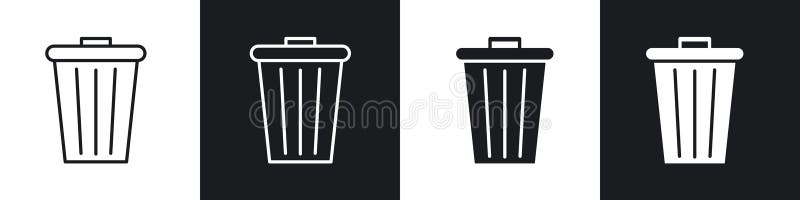 Bin vecor icon set stock vector. Illustration of dustbin - 340518526