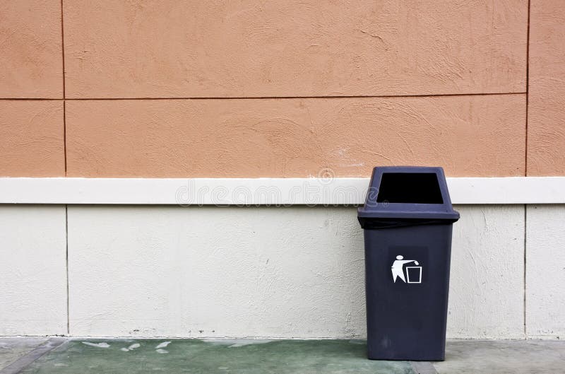 Bin and wall. stock photo. Image of city, architecture - 34001550