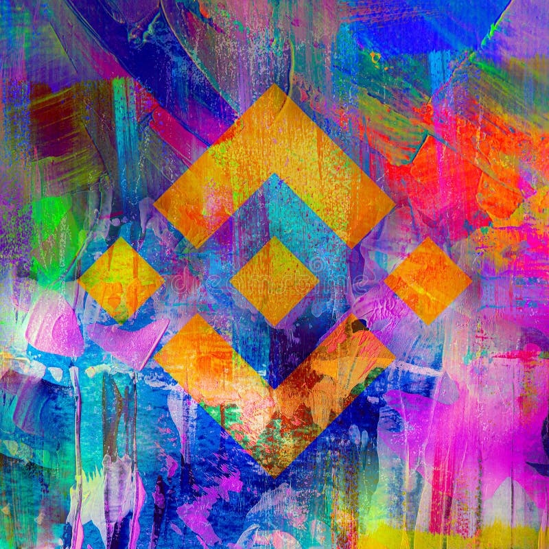 Binance Cryptocurrency Coin on Colorful Background, Cryptocurrency ...