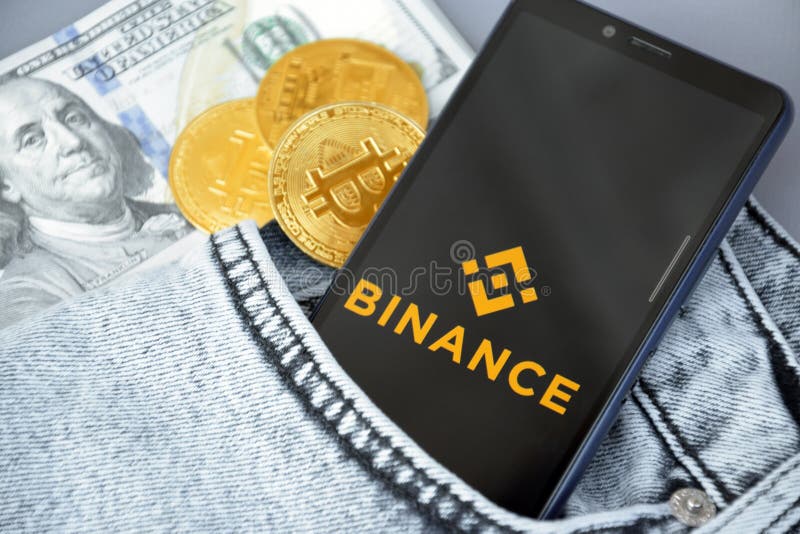Binance Logo on Smartphone Screen with Bitcoin Cryptocurrency ...