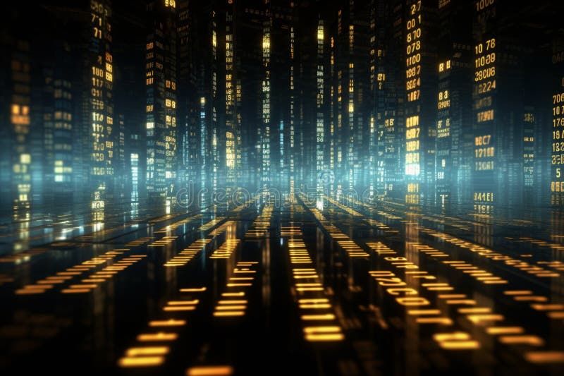 Binary Backdrop Futuristic Cyberspace Ambiance with Binary Code ...
