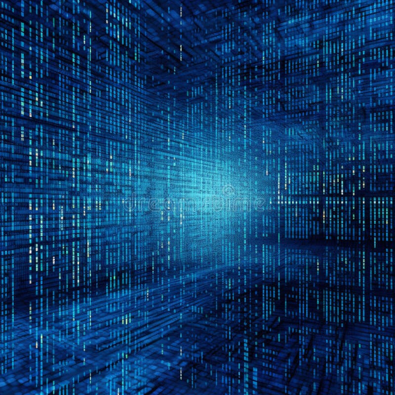 Binary Background Blue Color Generative AI Stock Illustration ...