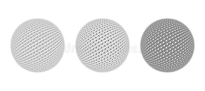 Binary ball sphere icon stock vector. Illustration of data - 266223048