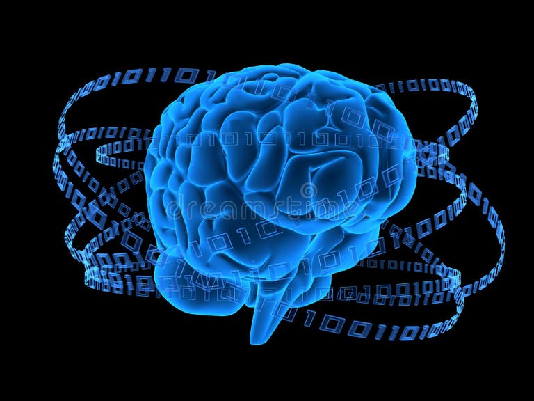 Binary brain stock illustration. Illustration of cerebral - 2869692