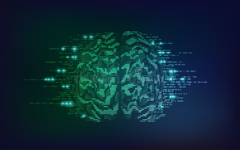 Binary Brain stock vector. Illustration of biometrics - 101480027