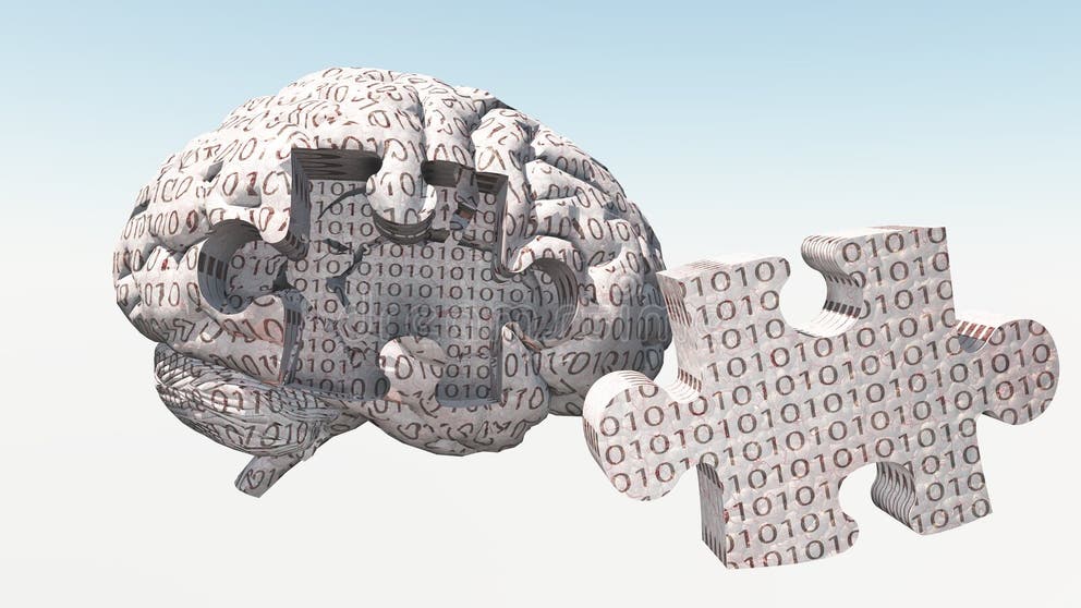 Binary Brain Puzzle stock illustration. Illustration of binary - 25021015