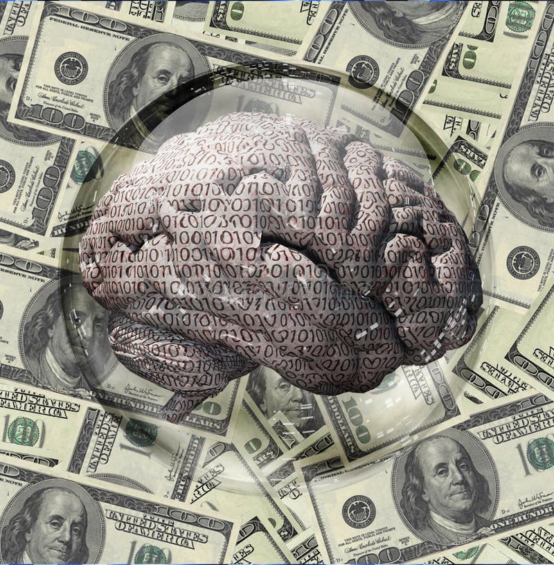 Money brain stock illustration. Illustration of direction - 184000343