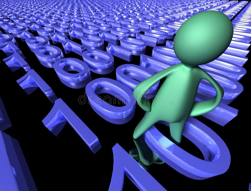 Blue Binary numbers jumble stock illustration. Illustration of binary ...