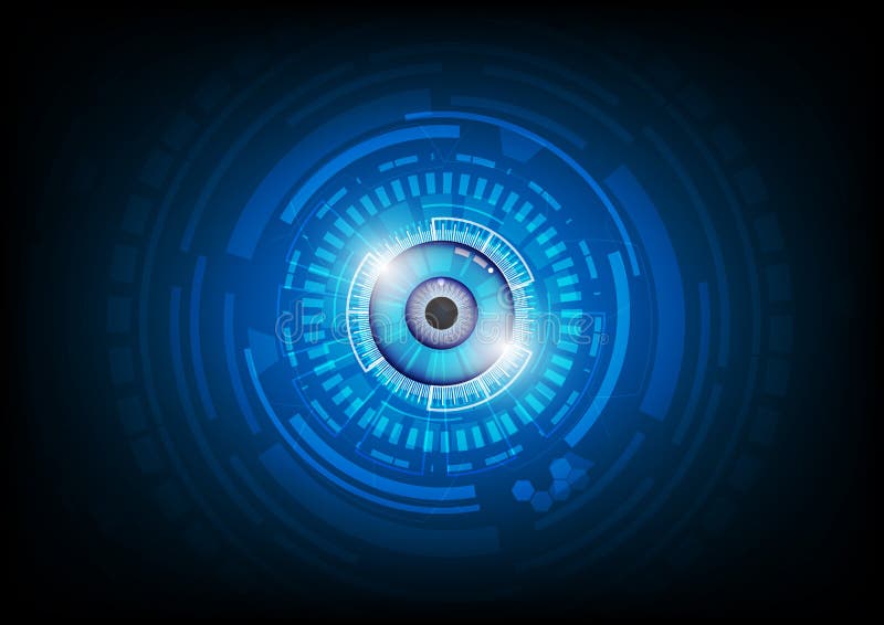 Binary Blue Eye Cyber Security Concept Background Vector Stock Vector ...