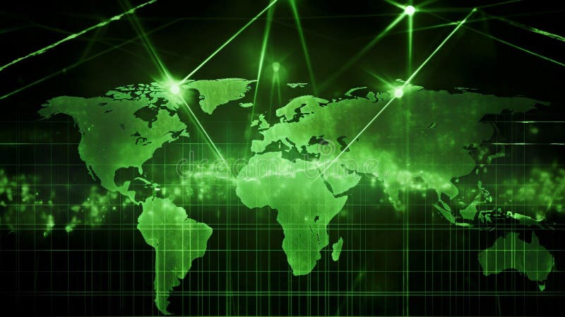 Binary Circuit Board Future Technology, Green World Cyber Security ...