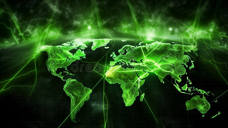 Binary Circuit Board Future Technology, Green World Cyber Security ...