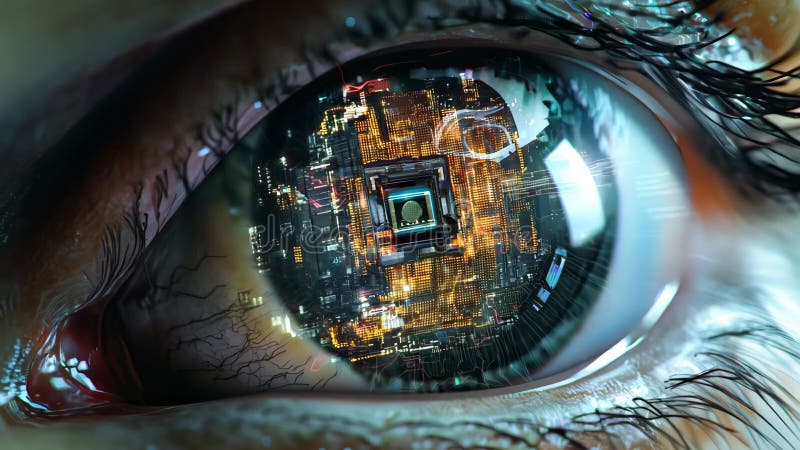 Binary Circuit Board Future Technology, Human Eye Technology Pupil ...