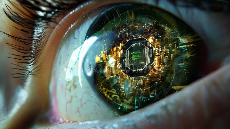 Binary Circuit Board Future Technology, Human Eye Technology Pupil ...