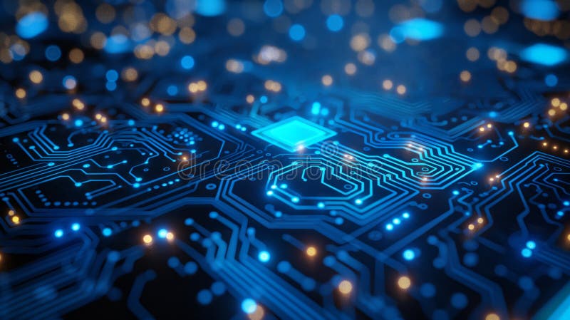 Binary Circuit Board Future Technology Illustrative Background Stock ...