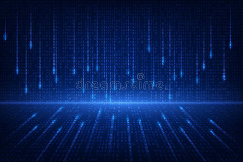 Binary Circuit Future Technology,blue Cyber Security Concept Background, Abstract Hi Speed ...