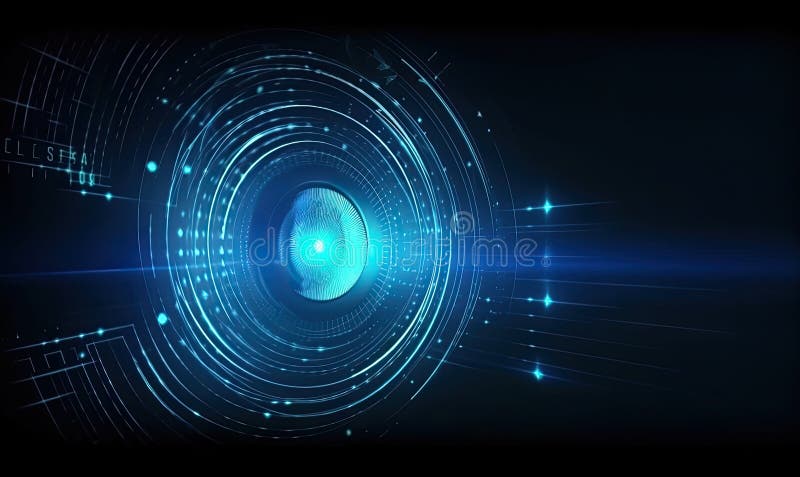 Binary Circuit Future Technology Blue Eye. Creating Using Generative AI ...