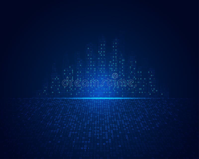 Binary city stock vector. Illustration of building, future - 136897496