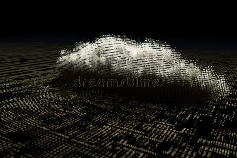 Binary Cloud Delving Into 3d Data Storage And Texture In Cloud Computing Stock Illustration