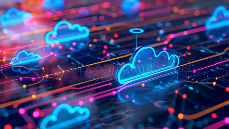 Binary Clouds Merge And Overlap Forming Interconnected Pathways Of Data Creating A Robust And